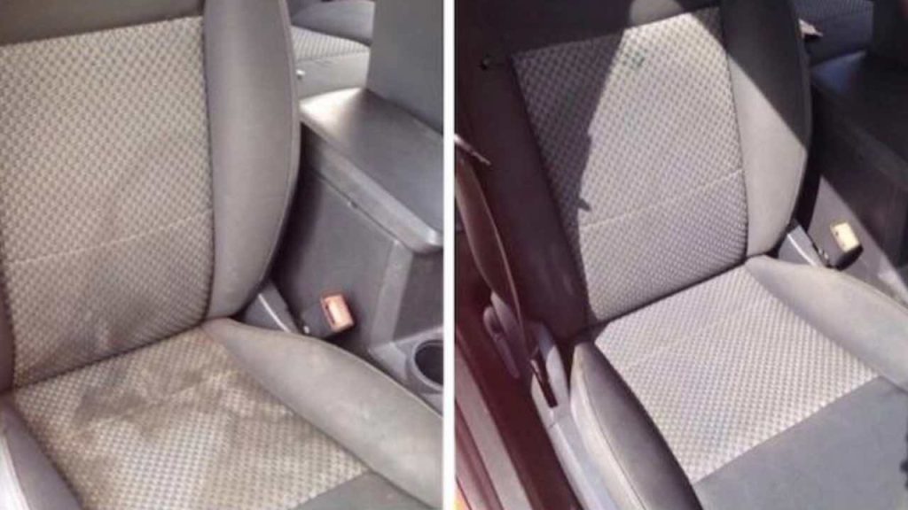 Con questo prodotto elimini qualsiasi macchia dai sedili dell'auto ...